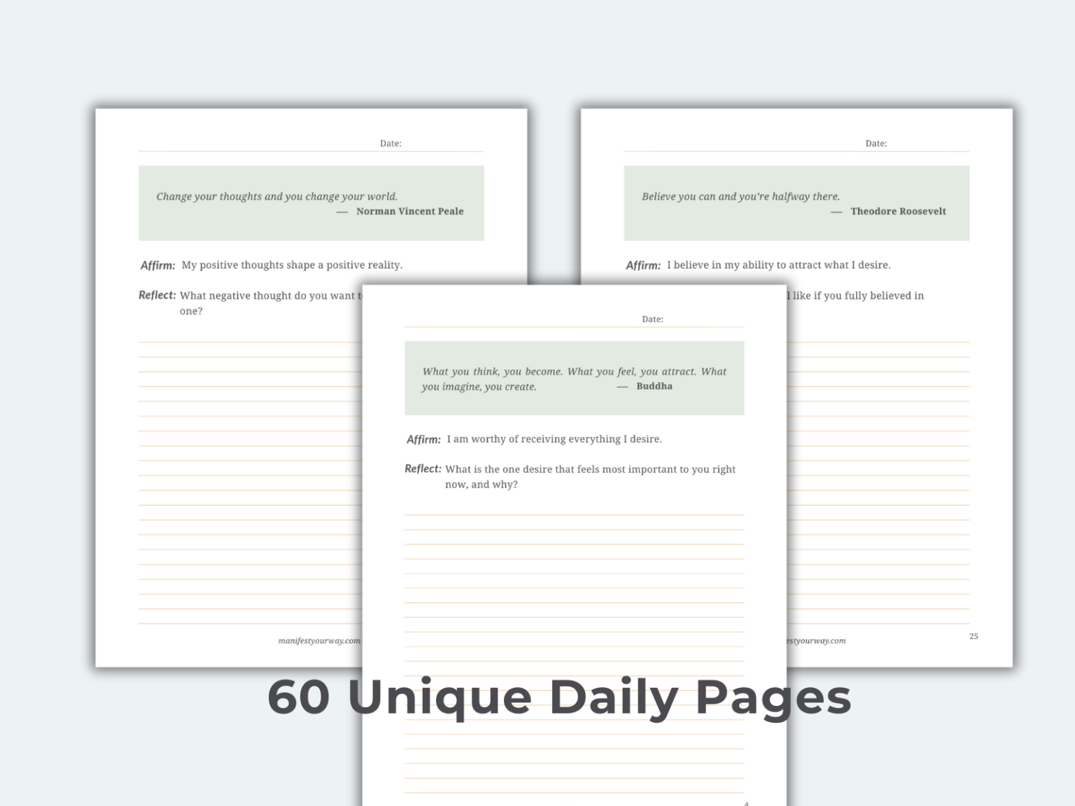 60-Day Manifestation Journal | Guided Daily Reflection - Manifest Your Way