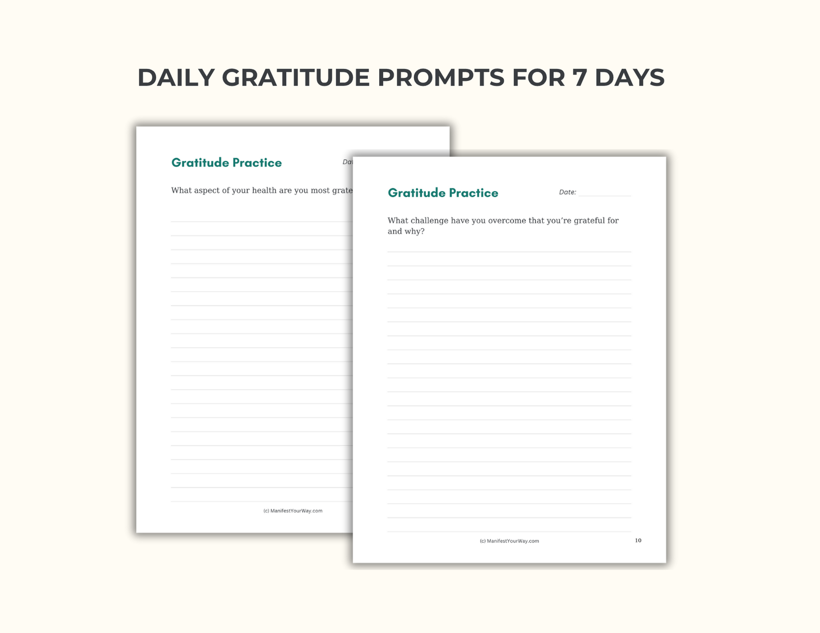 7-Day Printable Gratitude Journal - Manifest Your Way