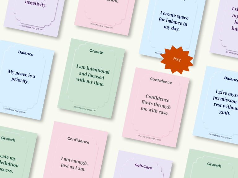 Free Printable Affirmation Cards Positivity Pack - Manifest Your Way