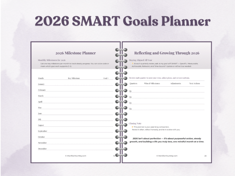 Set Your 2026 SMART Goals Planner – Manifest Your Way