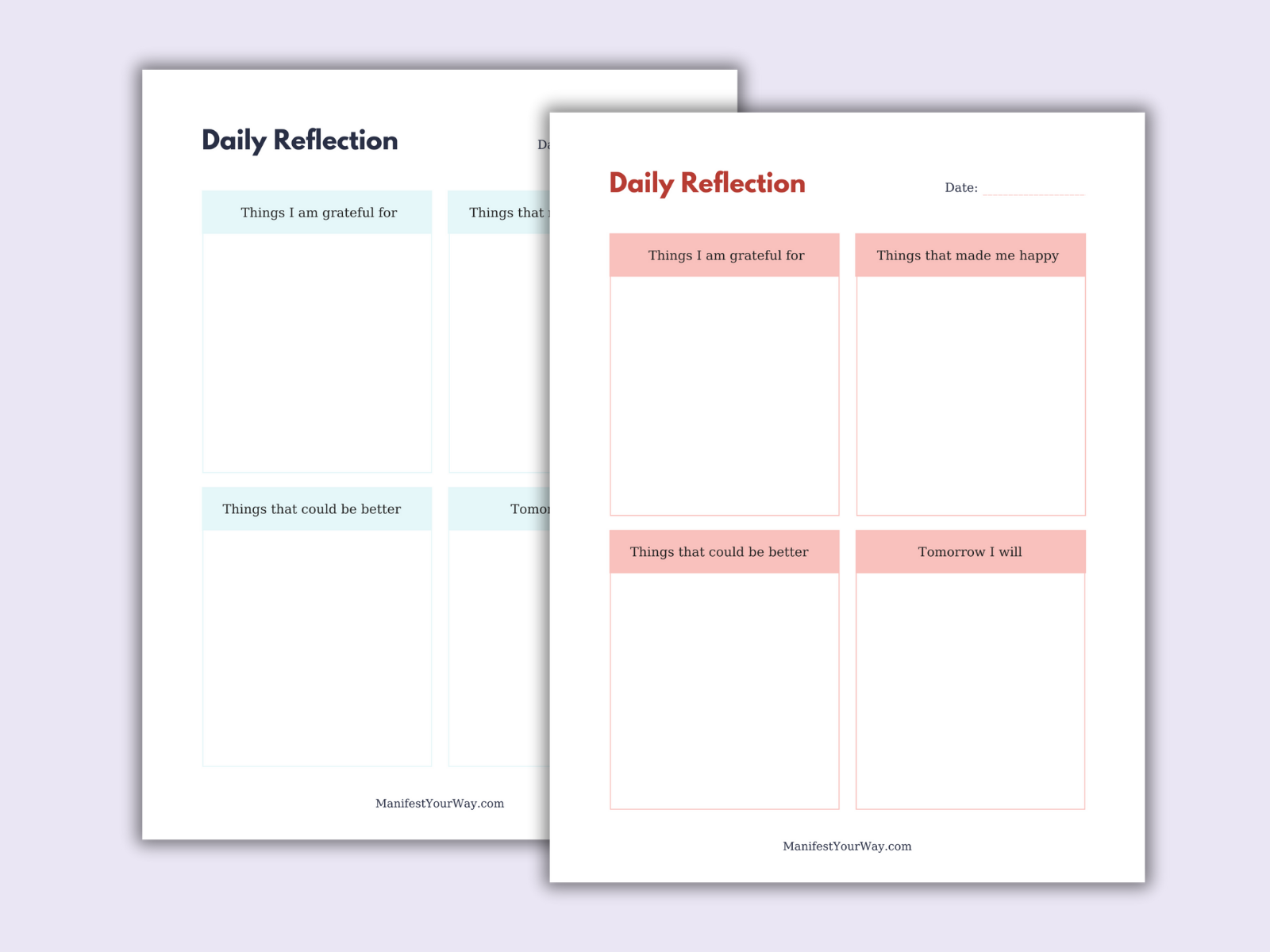 Free Daily Reflection Printable | Productivity & Gratitude Worksheet ...